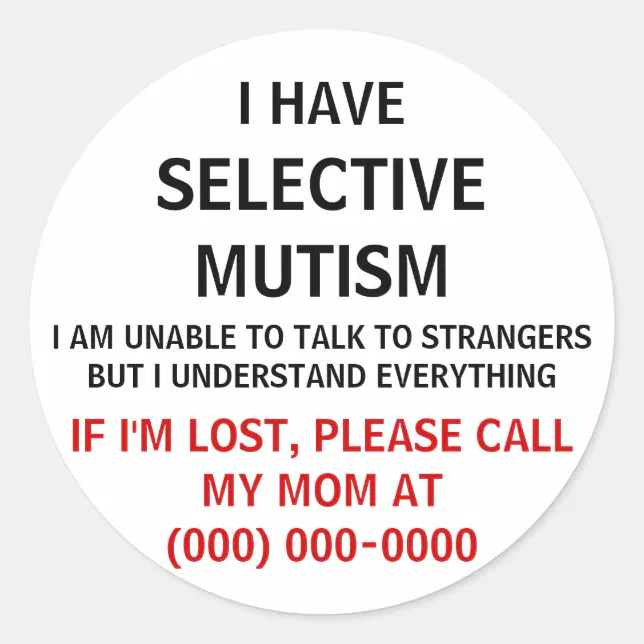 Selective Mutism Lost Sticker | Zazzle