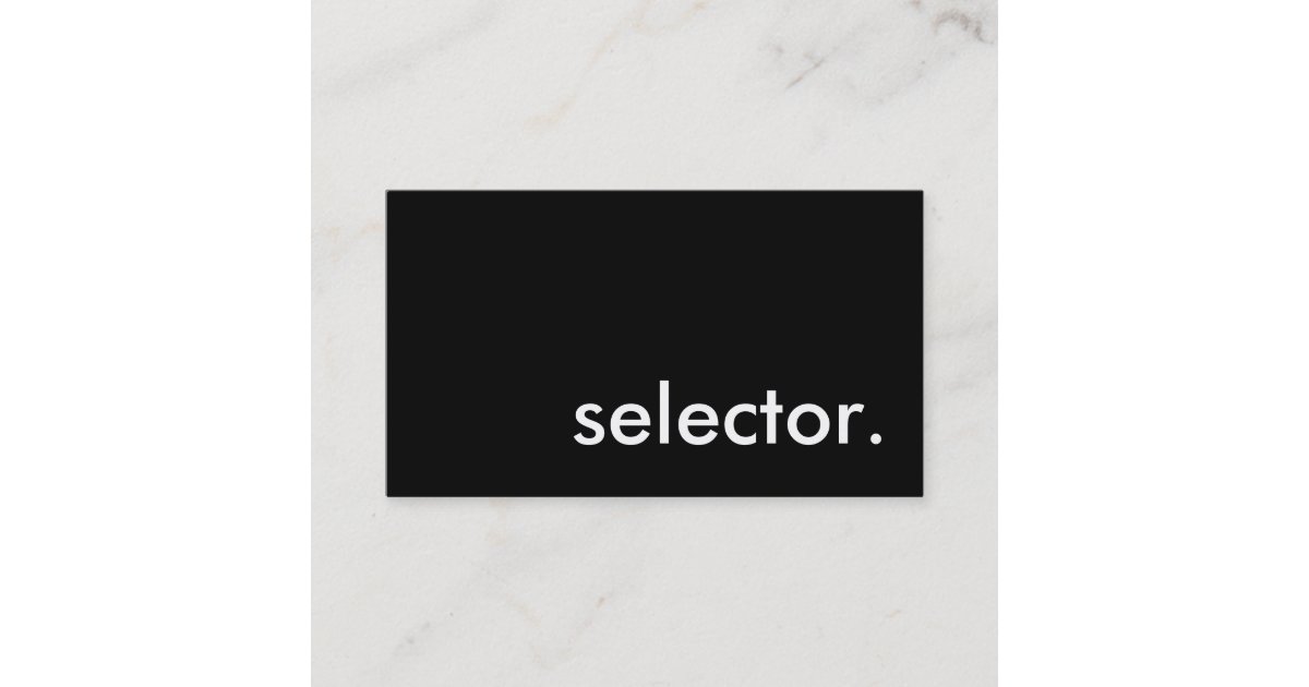 selector. business card | Zazzle