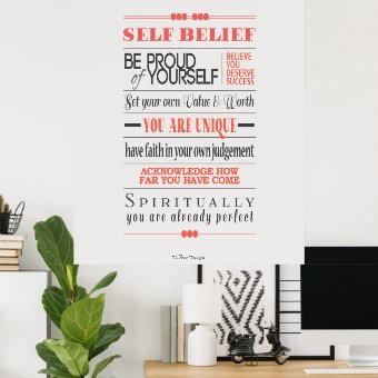 Self Belief Motivational Quote Poster | Zazzle