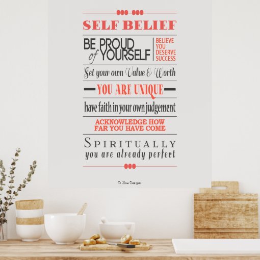 Self Belief Motivational Quote Poster | Zazzle
