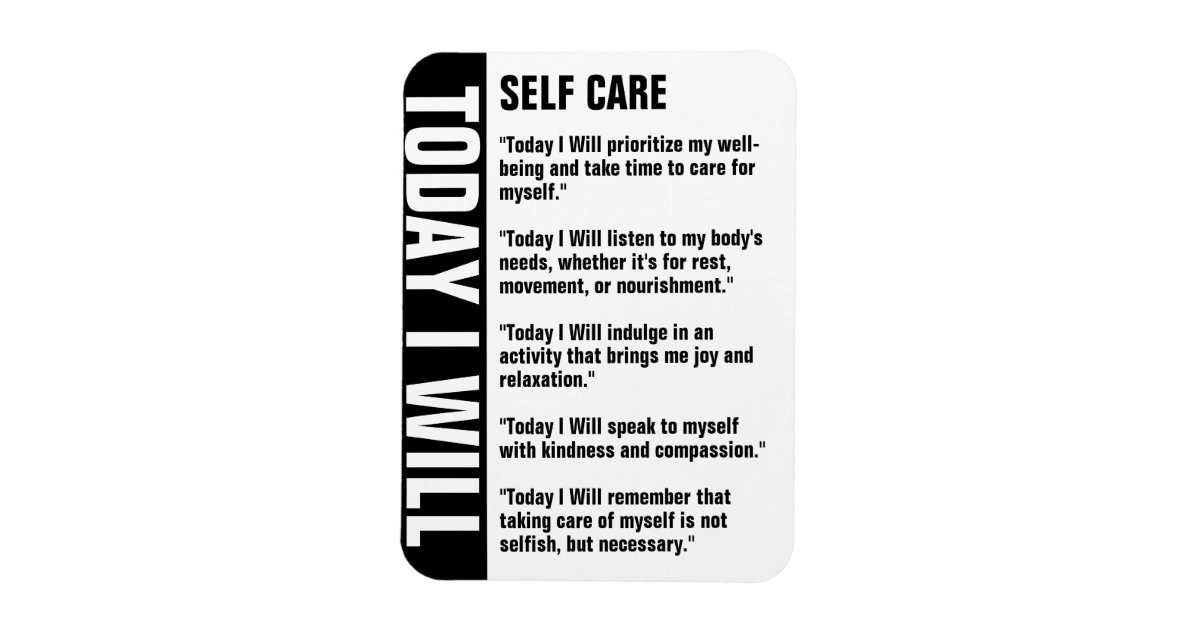 Self Care Goals Reminder Customize Magnet | Zazzle