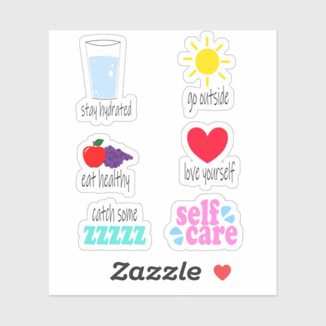 Self Care Sticker Set | Zazzle