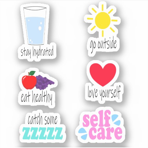 Self Care Sticker Set | Zazzle