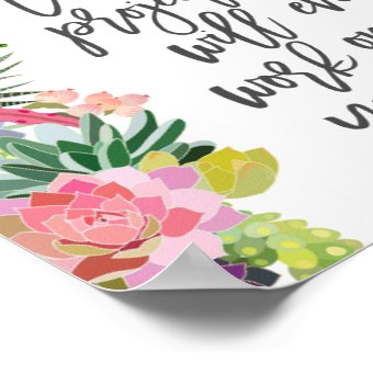 Self Help inspirational quote succulents art Poster | Zazzle