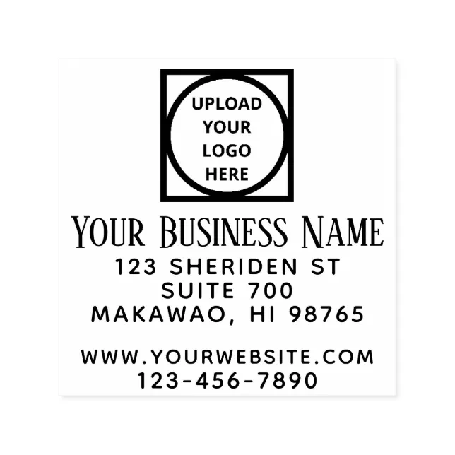 Self Inking Business Address Stamper With Logo Self-inking Stamp | Zazzle