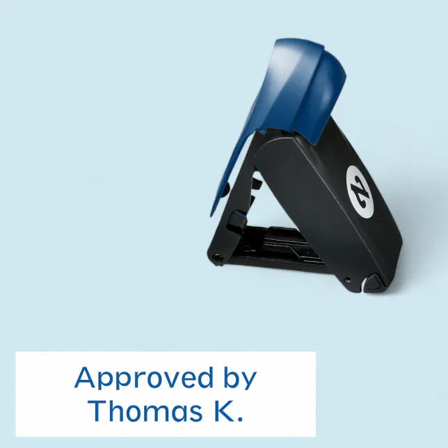 Self Inking Pocket Stamp Custom Approved By Text | Zazzle