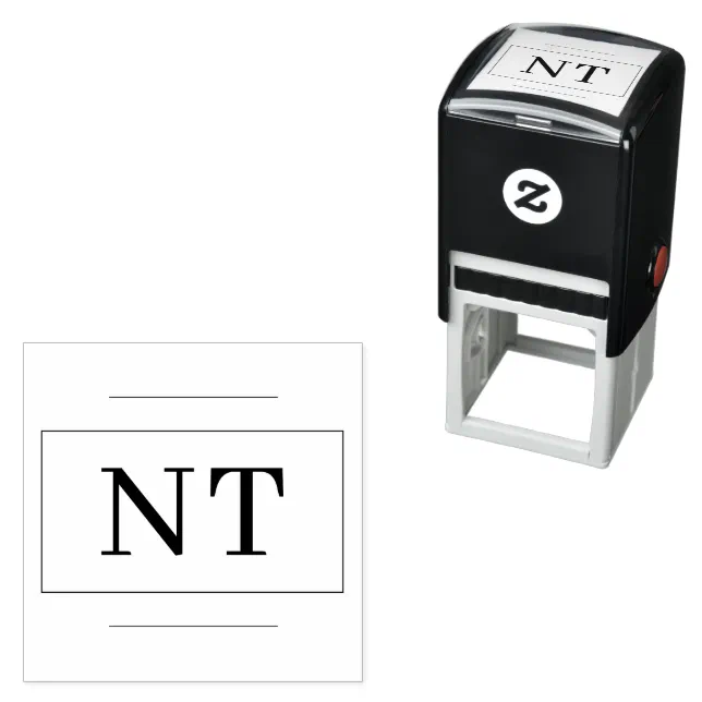 Self-Inking Two Initial Monogram Border Stamp | Zazzle