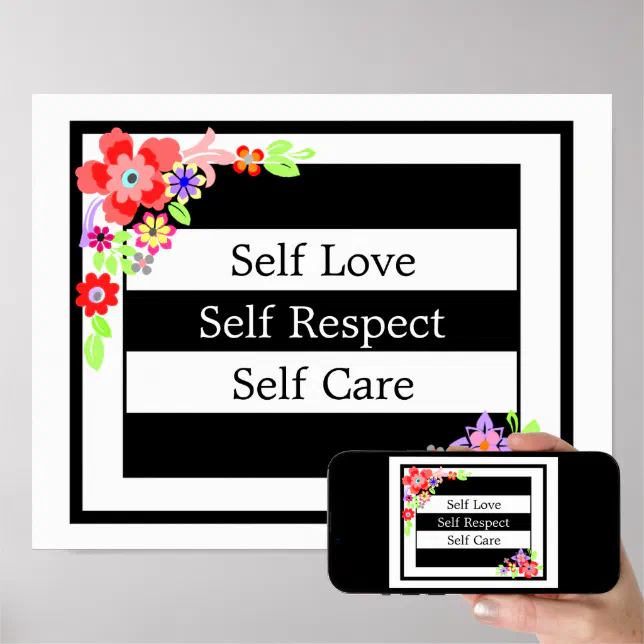 "Self Love" Gorgeous Floral Poster. Poster | Zazzle