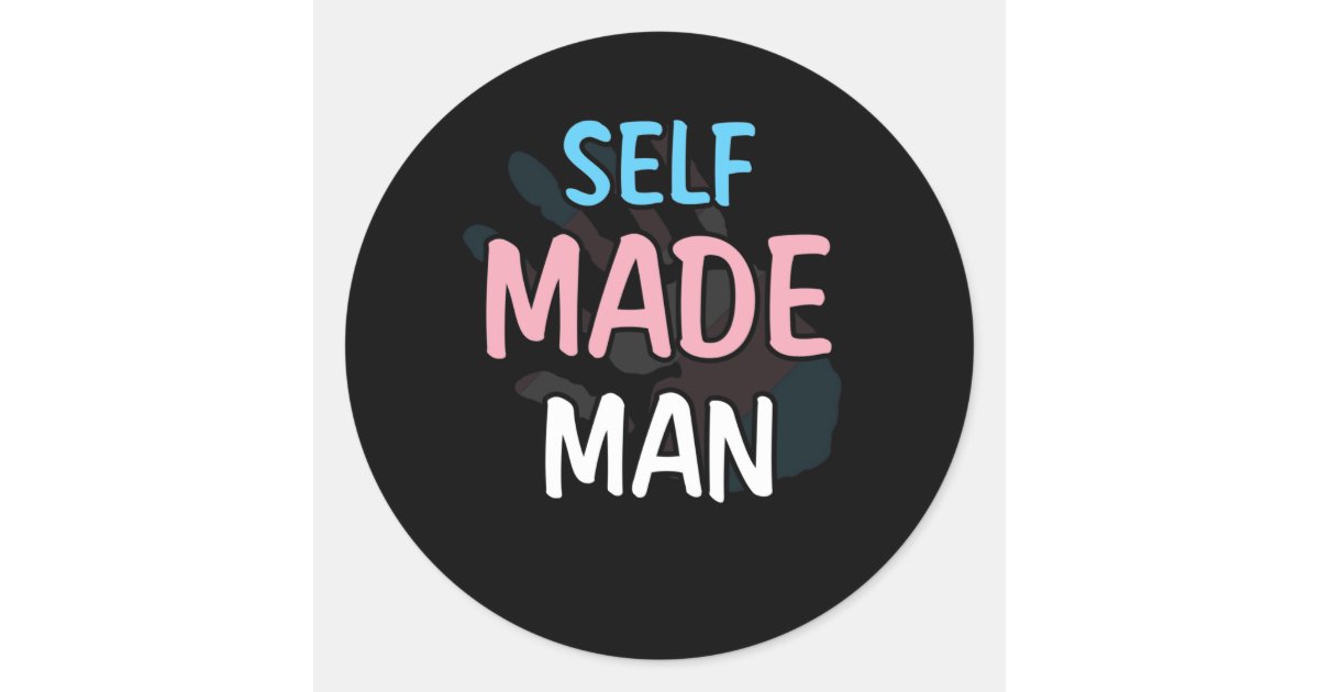 Self Made Man Transman LGBT Trans Pride Flag Gift Classic Round Sticker ...
