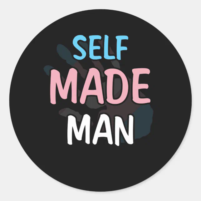 Self Made Man Transman LGBT Trans Pride Flag Gift Classic Round Sticker ...