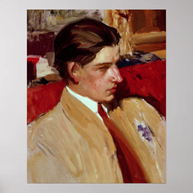 Self portrait in profile poster | Zazzle
