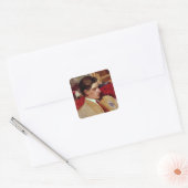 Self portrait in profile square sticker | Zazzle