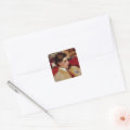 Self portrait in profile square sticker | Zazzle