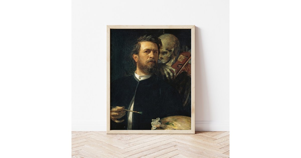 Self-Portrait with Fiddling Death | Arnold Böcklin Poster | Zazzle