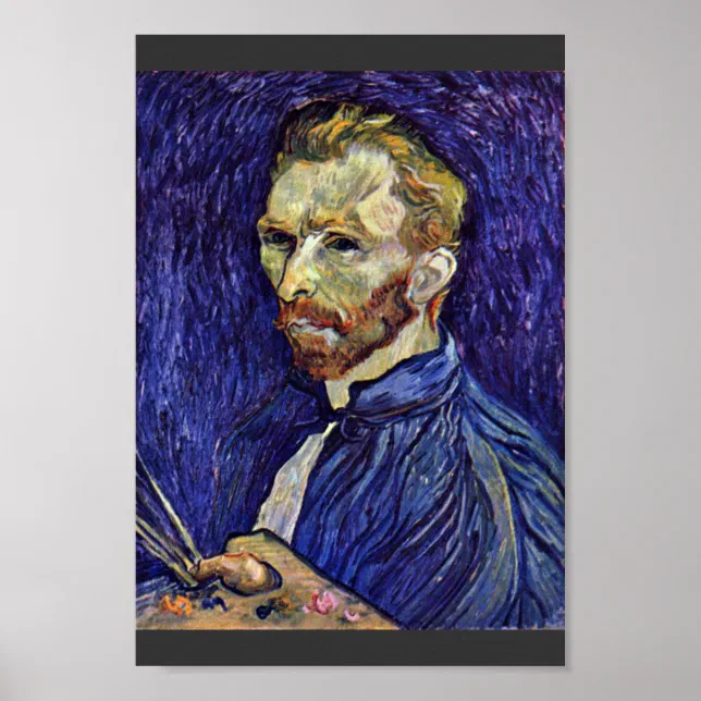 Self Portrait With Palette By Vincent Van Gogh Poster | Zazzle