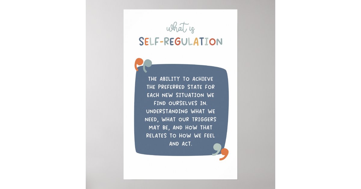 Self-Regulation Definition Classroom Poster | Zazzle