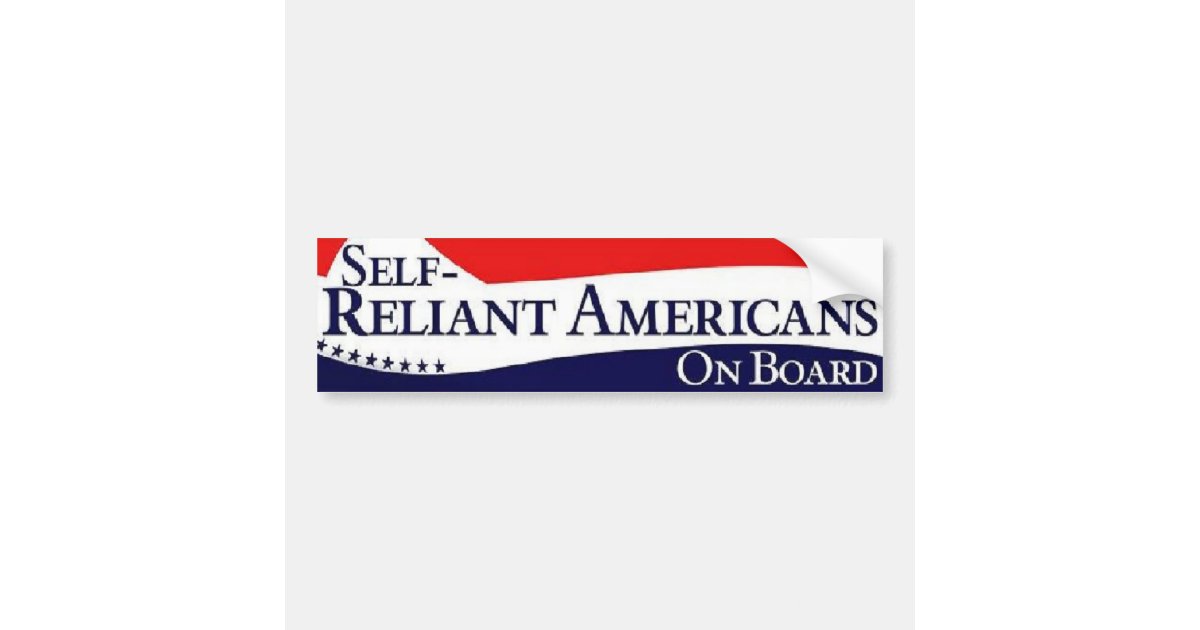 Self-Reliant Americans On Board (Patriotic) Bumper Sticker | Zazzle