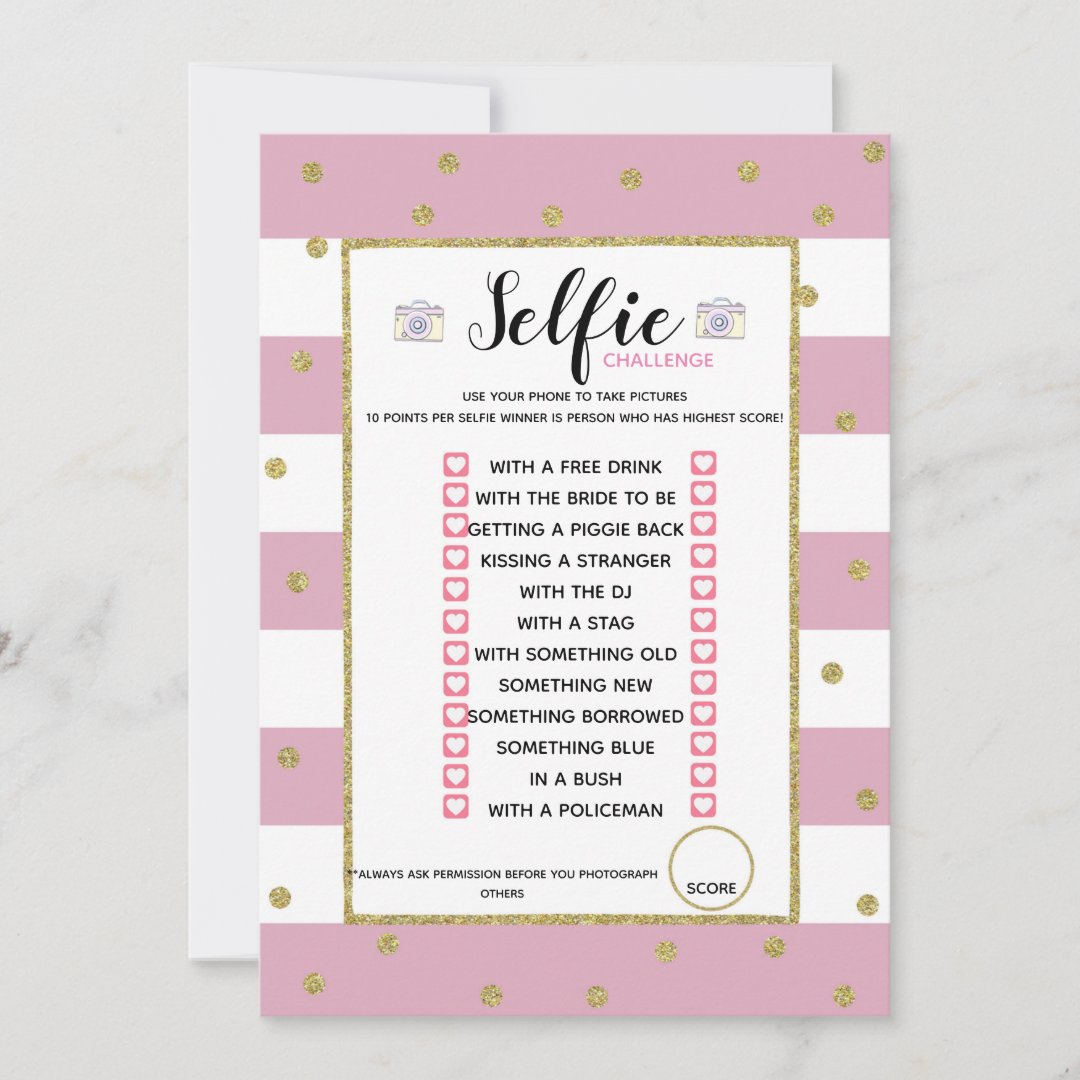 Selfie Challenge game Invitation | Zazzle