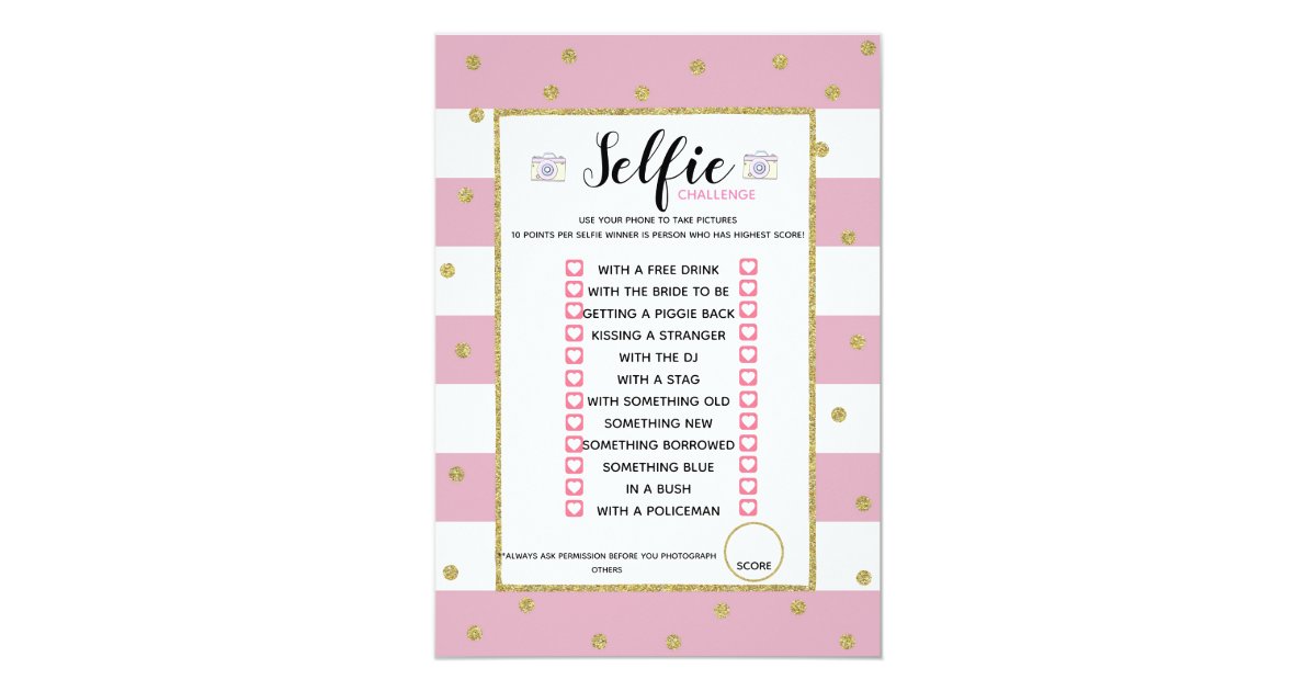 Selfie Challenge game Invitation | Zazzle.com