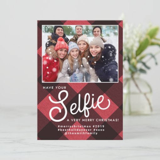 Selfie Christmas Card, Selfie Holiday Card, Selfie Invitation | Zazzle