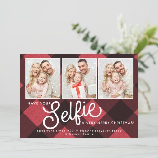 Selfie Christmas Card, Selfie Holiday Card, Selfie Invitation | Zazzle