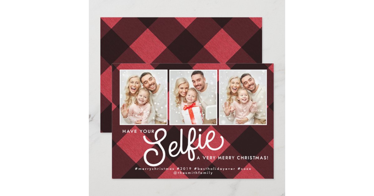 Selfie Christmas Card, Selfie Holiday Card, Selfie Invitation | Zazzle