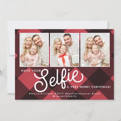 Selfie Christmas Card, Selfie Holiday Card, Selfie Invitation | Zazzle