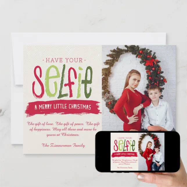 Selfie Christmas Greeting Card | Zazzle