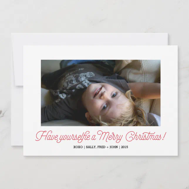 Selfie Holiday Photo Card | Zazzle
