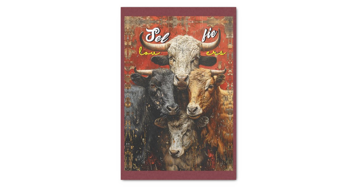 Selfie Lovers Cows Tissue Paper | Zazzle