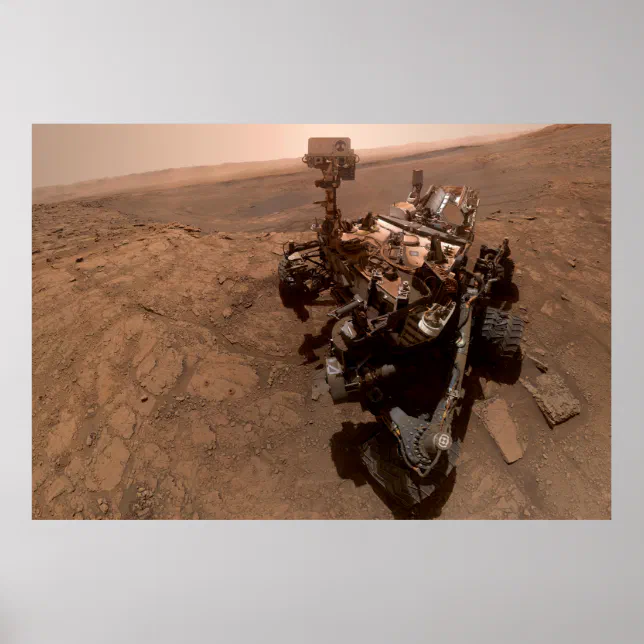 Selfie of Mars Curiosity Red Martian Landscape Poster | Zazzle