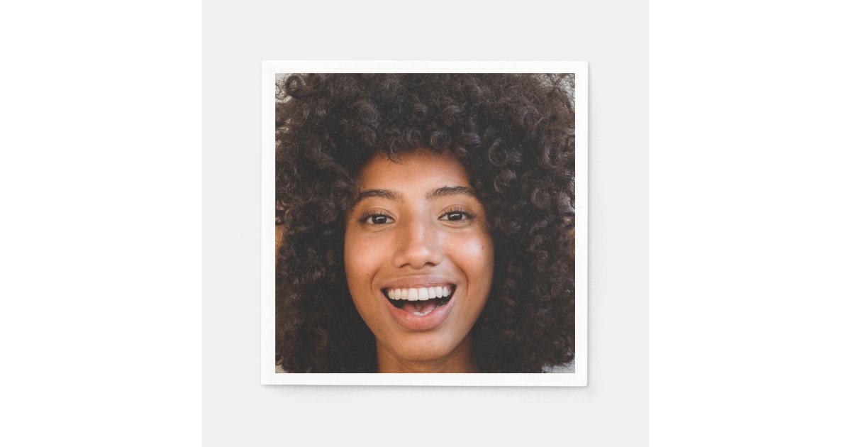 Selfie Photo Upload | Your Face Fun Party Napkins | Zazzle