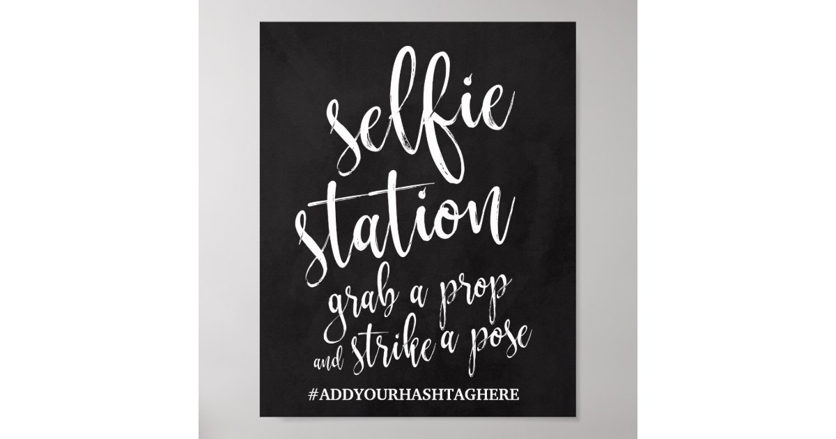 Selfie Station Chalkboard 8x10 Wedding Sign | Zazzle