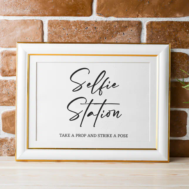 Selfie station Wedding Sign Poster | Zazzle