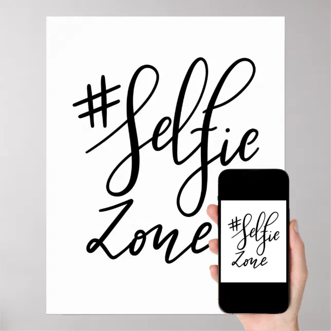 Selfie Zone Handwritten Script Modern Wedding Sign | Zazzle