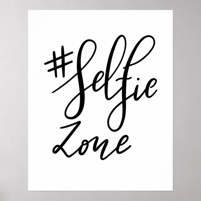 Selfie Zone Handwritten Script Modern Wedding Sign | Zazzle
