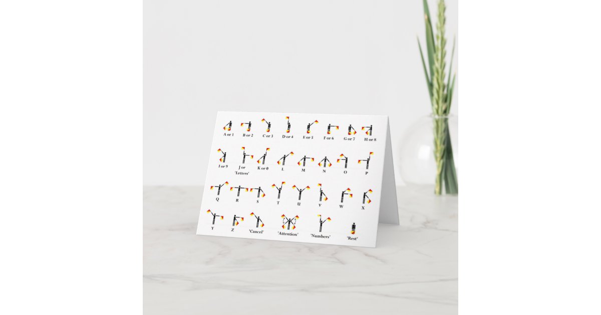 Semaphore Flag Chart Card | Zazzle