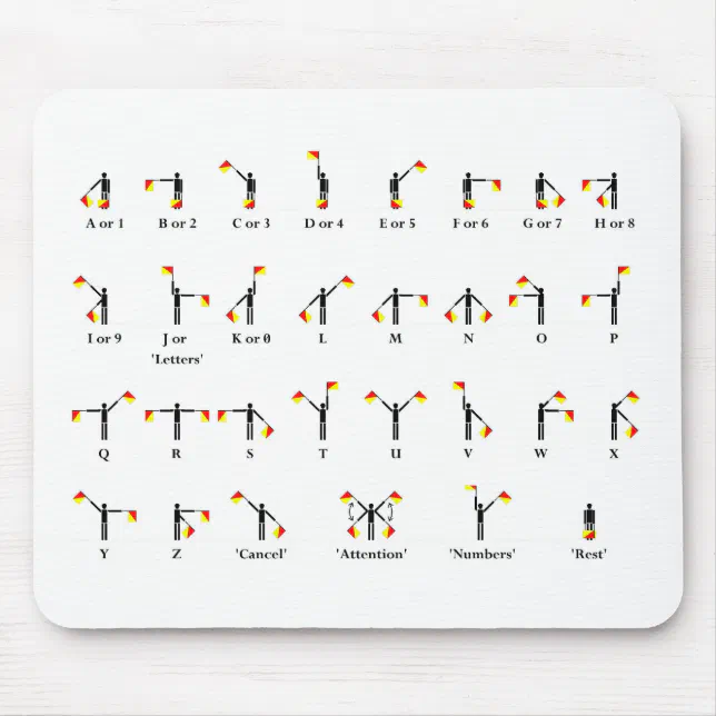 Semaphore Flag Chart Mouse Pad | Zazzle