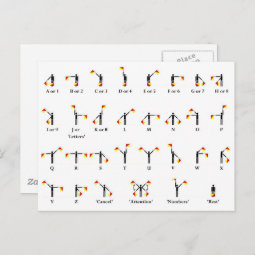 Semaphore Flag Chart Postcard | Zazzle