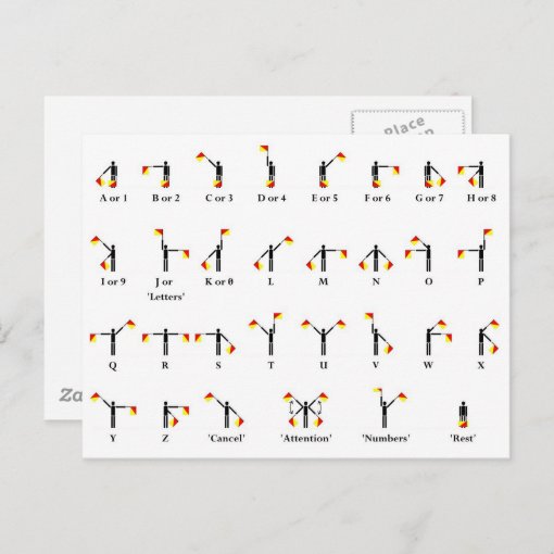 Semaphore Flag Chart Postcard | Zazzle