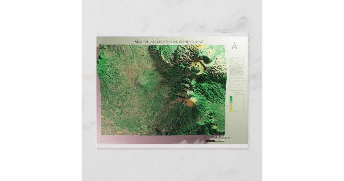 semeru perspective map, postcard | Zazzle