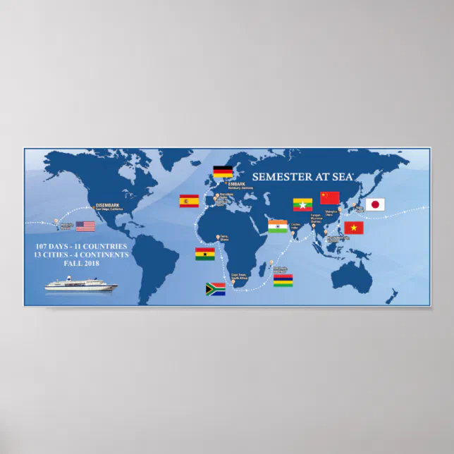 Semester At Sea Fall 2018 Poster | Zazzle