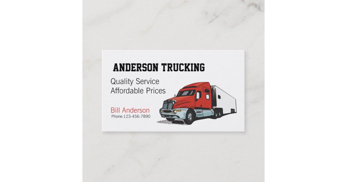 Semi Truck Business Card | Zazzle