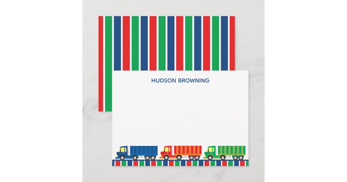 Semi Truck Convoy Personalized Note Cards | Zazzle