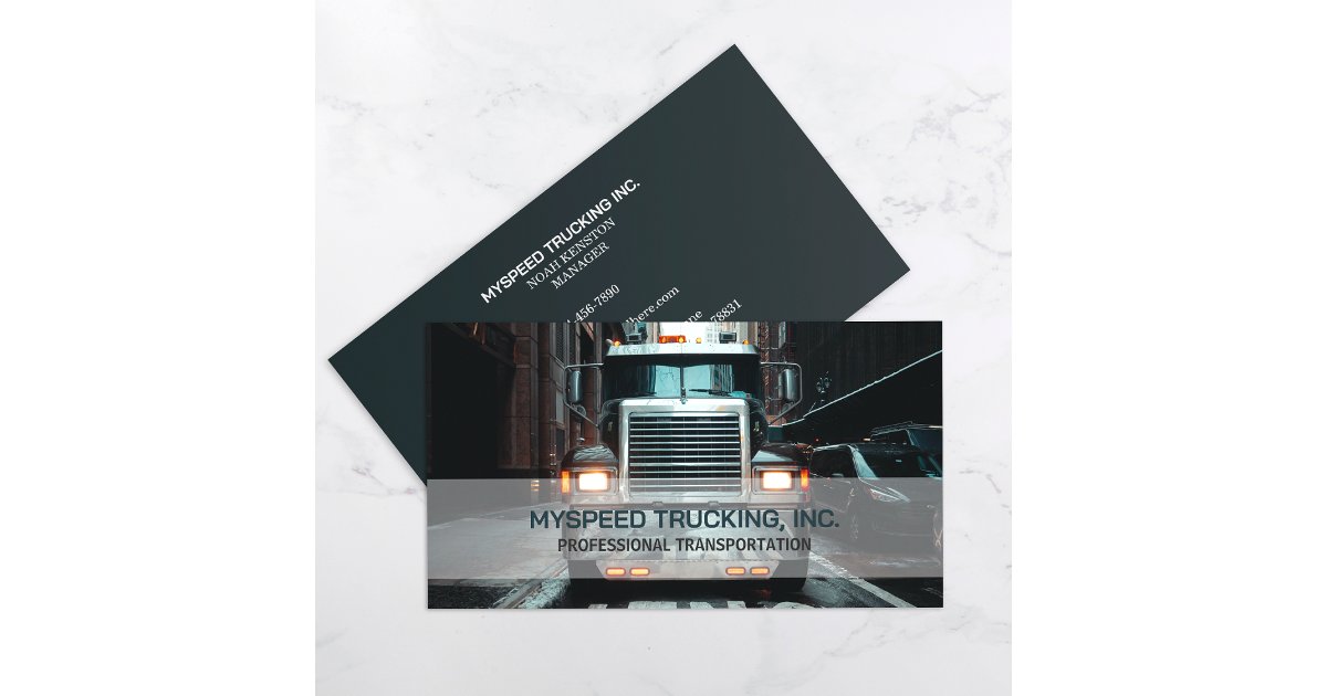 Semi Truck Professional Logistics Trucking Business Card | Zazzle