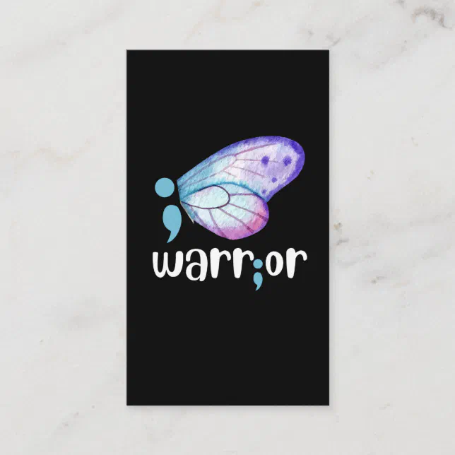 Semicolon Butterfly - Suicide Prevention Awareness Business Card | Zazzle