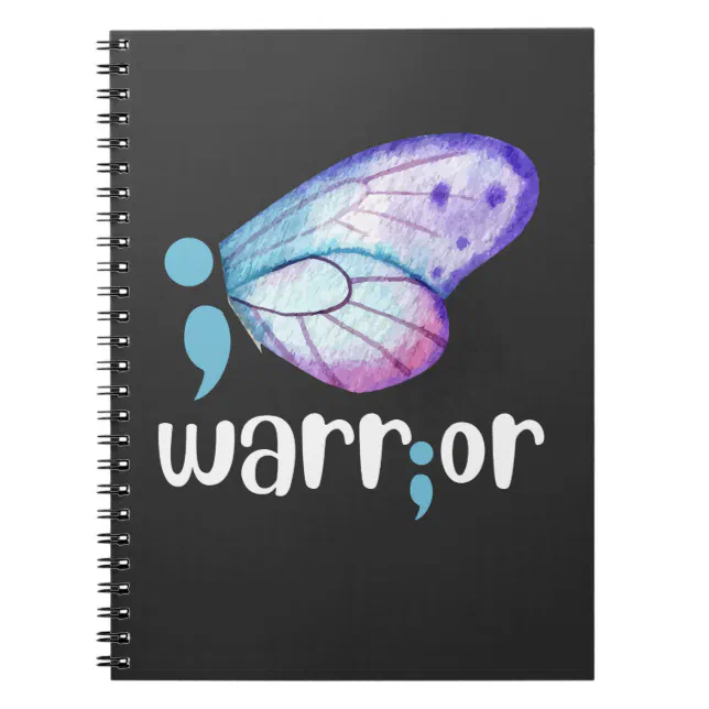 Semicolon Butterfly - Suicide Prevention Awareness Notebook | Zazzle