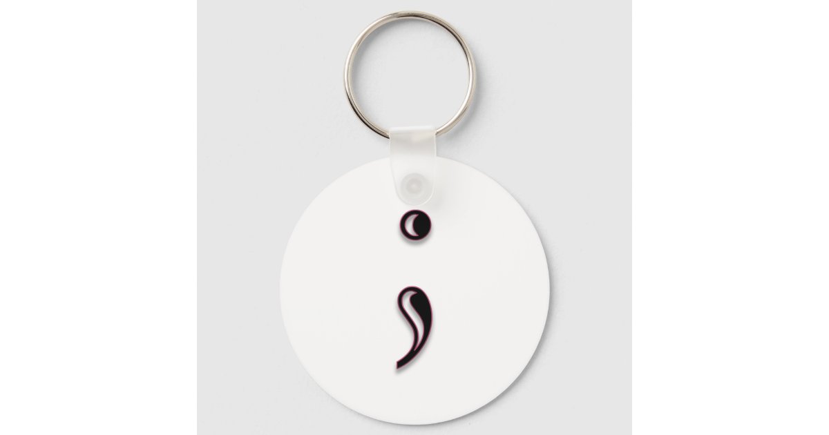 Semicolon Key chain | Zazzle