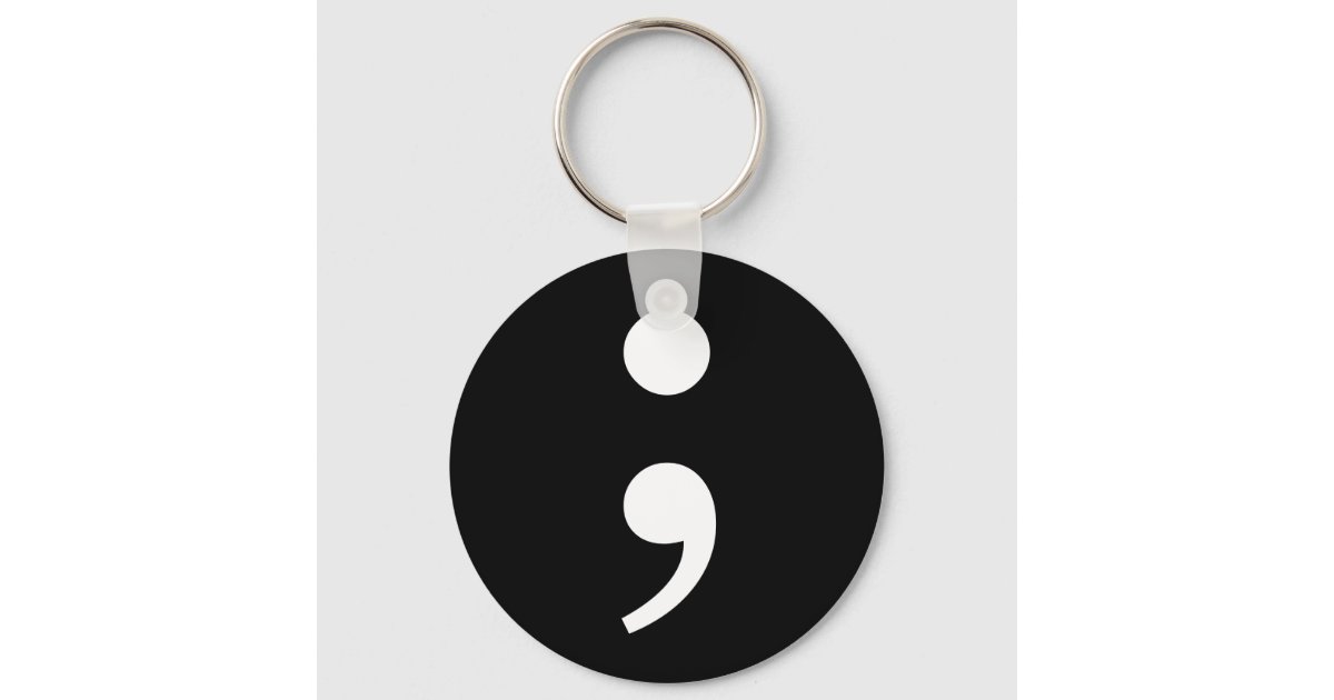 Semicolon Keychain | Zazzle