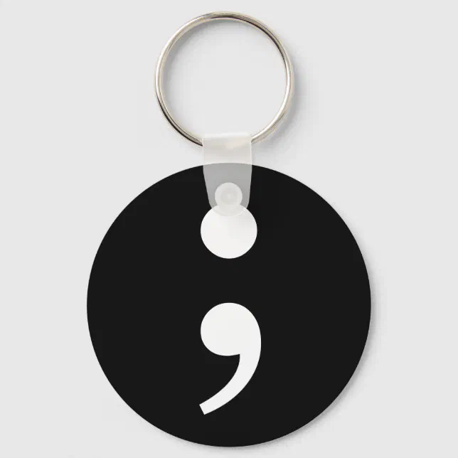 Semicolon Keychain | Zazzle